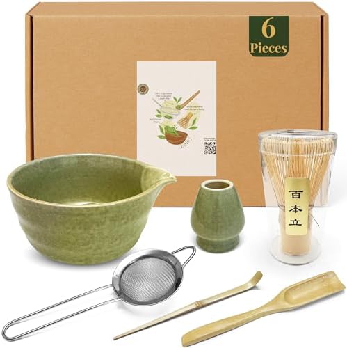 Amazon.com: JavaTae 6pcs Green Matcha Whisk Set & Japanese Tea Kit ...