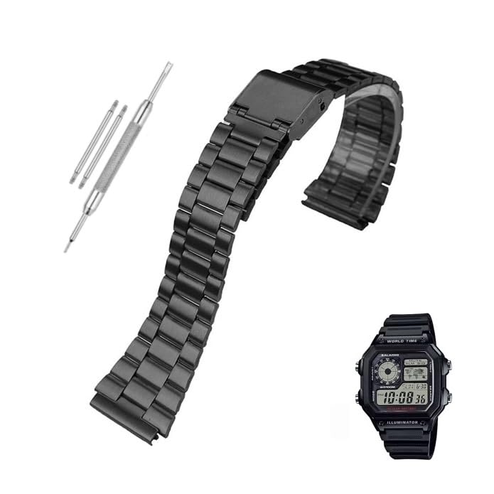 Double Lock Chain 304 Stainless Steel Chain Strap (Matte Black ...