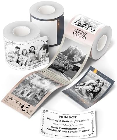Amazon.com: NIIMBOT 3 Roll Labels Only for B1 Pro/B2 Pro/B21 Pro Label ...