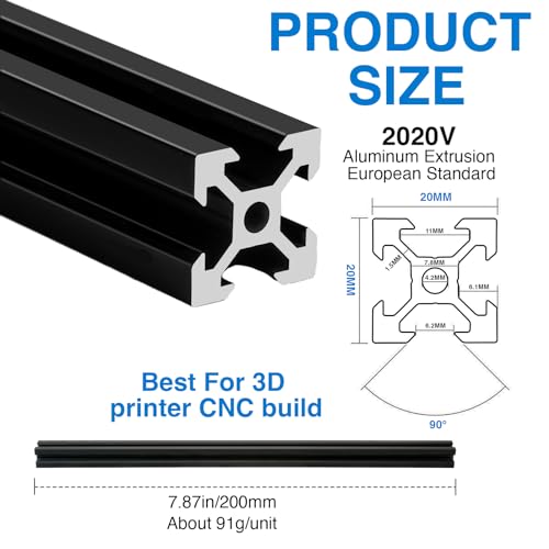 Snapklik.com : 2020 V Aluminum Extrusion, 4PCS 250mm European Standard ...