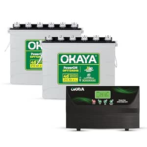 Okaya Inverter with Two Batteries Combo for Home,Office & Shops|ATSW ...