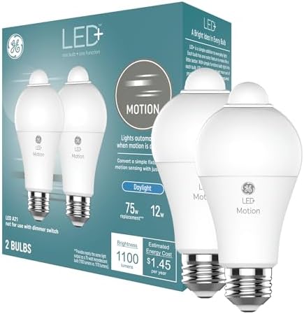 Amazon.com: GE LED+ Motion Sensor LED Light Bulbs, 12W, Outdoor ...