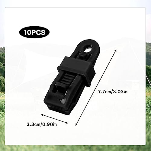 Wondsea 10Pcs Tarp Clip Clamp Heavy Duty Lock Grip,Adjustable Tent ...