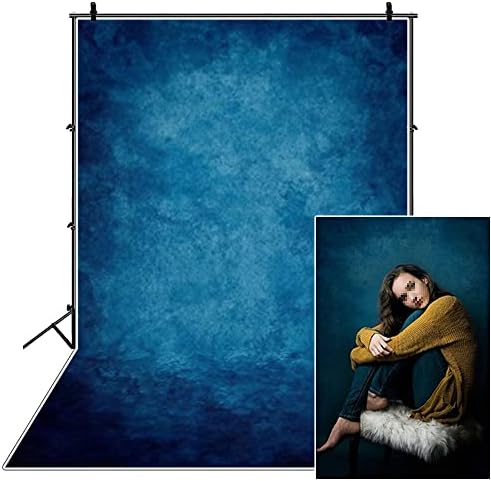 Amazon.com : 5x7ft Vintage Dark Blue Backdrop Solid Blurry Gradient ...