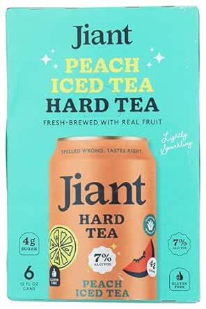Amazon.com: JIANT Peach Hard Tea 6pk Cans, 12 FZ : Grocery & Gourmet Food
