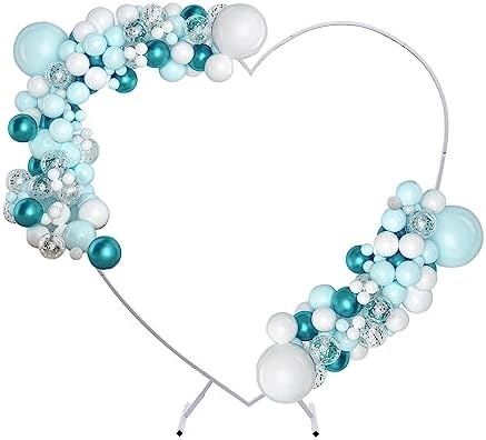 Amazon.com : 6.9FT Heart Shape Wedding Arch Gold Arch Backdrop Stand ...