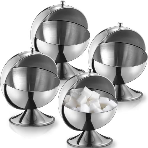 Amazon.com | Ziliny 4 Pack Stainless Steel Sugar Bowl with Roll Top ...