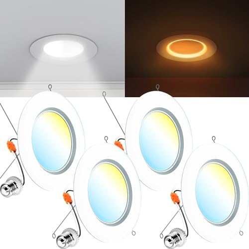 Sunco Lighting 4 Pack LED Recessed Lighting 6 Inch with Night Light ...