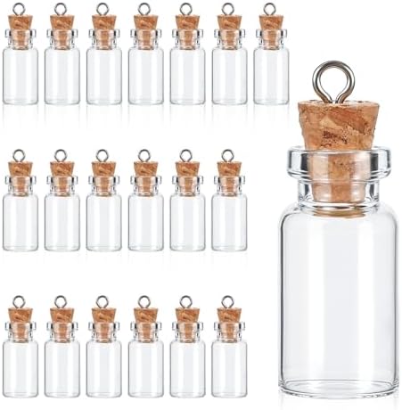 Amazon.com: 10 PCS Small Glass Bottles with Cork Lids, 3ml Empty Spell Jars Mini Glass Bottles ...