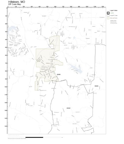 ZIP Code Wall Map of Hillsboro, MO ZIP Code Map Not Laminated: Amazon ...