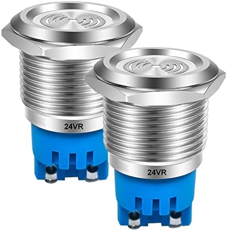 Amazon.com: uxcell Red Indicator Light with Buzzer AC/DC 24V, 28mm ...