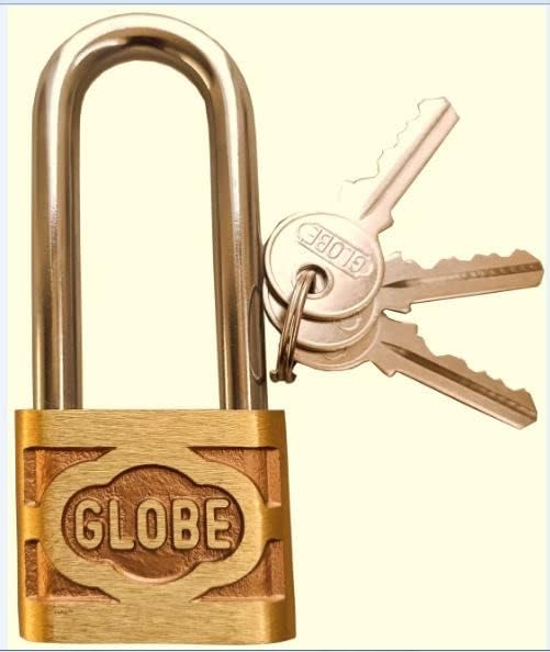 YORD Globe Brass Padlock Long Shackle Lock for Home Garage Office Lock ...