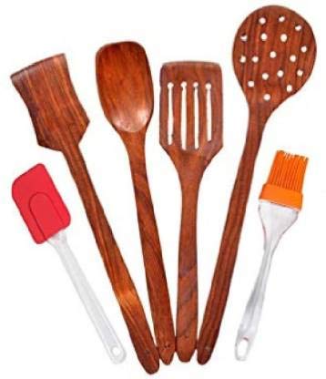 Buy Wooden Ladle Set/Wooden Handicraft Kitchen Utensils Multipurpose ...