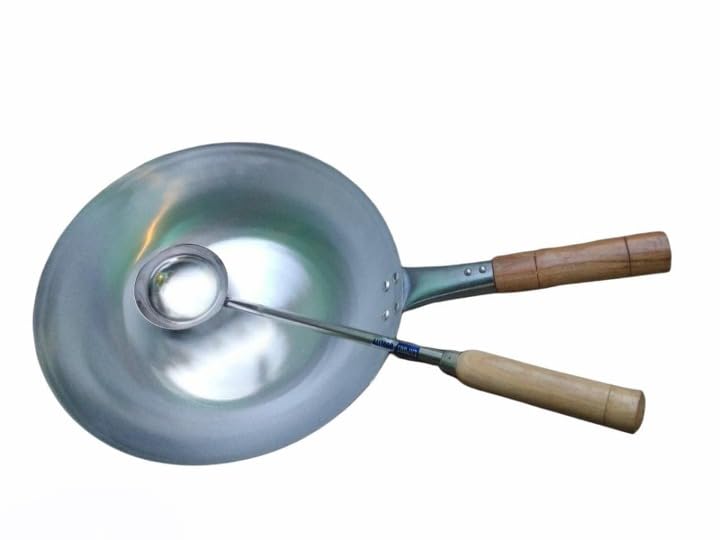 Diamond Steel Iron Wok with Ladle| Chinese Kadai for Noodles | Fried ...