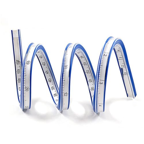 NTRUXZP Regla flexible, 30 regla PVC, regla curva curvable