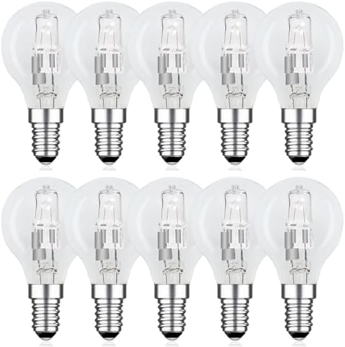 EASYIVY 10-Pack G45 E14 Golf Ball Bulb 42W Dimmable, SES Small Edison ...
