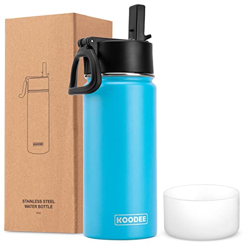 koodee 16 oz Water Bottle for Kids Stainless Steel Double Wall Vacuum ...