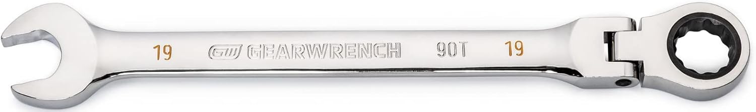 GEARWRENCH 19mm 4 Degree Swing Arch 12 Point Flex Head Ratcheting ...