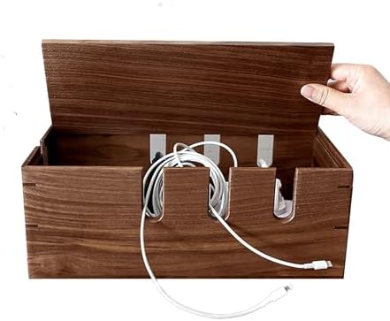 Amazon.com: Wood Cable Management Box - QZRUO Walnut Extra Large Cord ...
