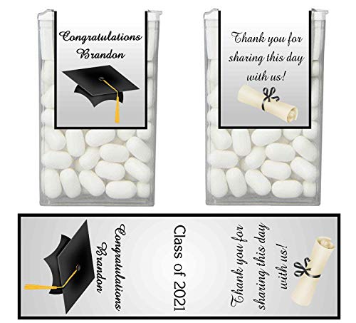 Amazon.com: 28 BLACK AND SILVER GRADUATION PARTY FAVORS PERSONALIZED ...