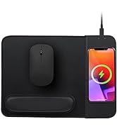 Amazon.com: 15W Wireless Charging Mouse Pad with Wrist Support, Fast Qi ...