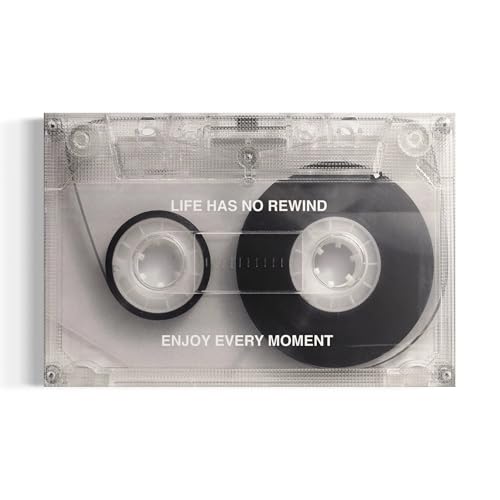Amazon.com: Canvastoria Life Has No Rewind Cassette - Motivational ...