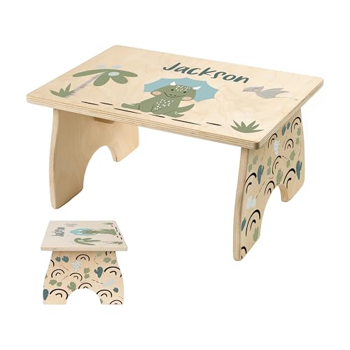 Amazon.com: Dinosaur Step Stool for Toddlers- Personalized Wood Kids ...