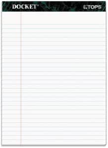 Docket Ruled Perforated Pads, 8 1/2 x 11 3/4, White, 50 Sheets, Dozen ...