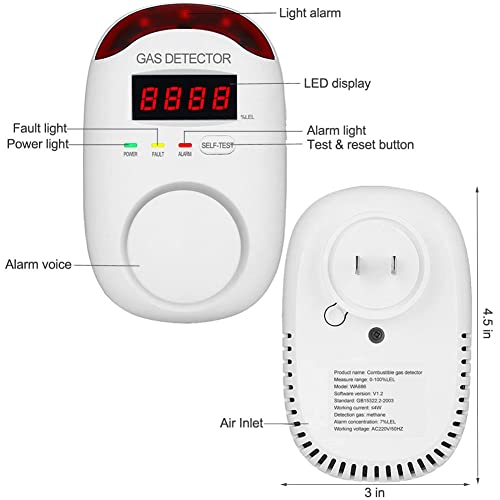 Snapklik.com : Natural Gas Detector, Plug-in Home Gas Alarm And Monitor ...