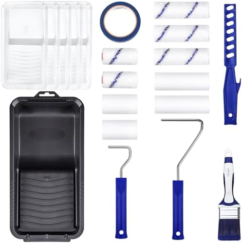 20pcs Small Paint Roller Kit, PinStone 4 inch 2 inch Paint Roller Brush ...