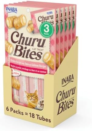 INABA Churu Bites for Cats, Grain-Free, Soft/Chewy Baked Chicken ...
