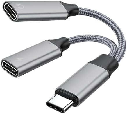 USB C Splitter 2 in 1 Type C USB Male to Double USB-C Female Converter ...