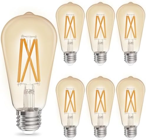 VATION LIGHTING ST19 Filament Amber Glow Vintage Edison Light Bulb LED ...