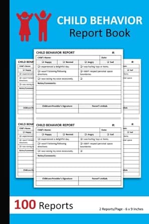 Amazon.com: Child Behavior Report Book: Daycare Daily Behavior Report ...