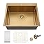 BoomHoze Gold Bar Sink Undermount, 15 x 17 Inches Small Kitchen Prep ...