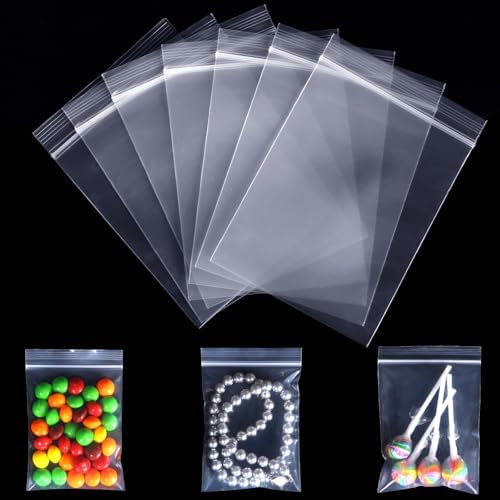 Amazon.com: Clear Plastic Thick Poly Bags Reclosable Zip Lock Bags PE ...