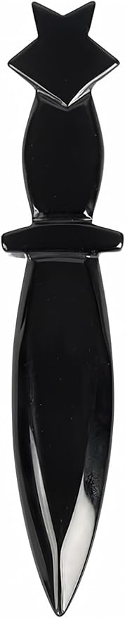 Amazon.com: TORONG 6" Natural Obsidian Dagger Sculpture Black Obsidian ...