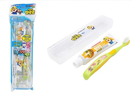 Amazon.com: Pororo Kids Toothbrush, Toothpaste Set (뽀로로 칫솔 치약 세트 ...