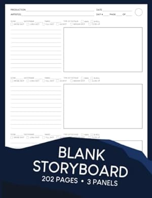 Blank Storyboard: Notebook Sketchbook Template Panel Pages for ...