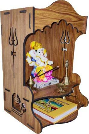 EWA Wooden Mandir for Home Puja Ghar Small Temple Stand Wall Hanging ...
