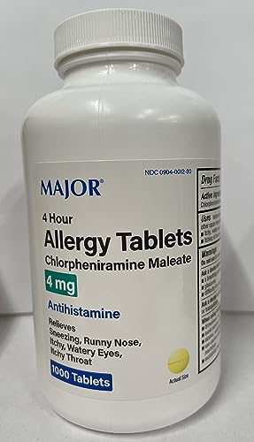 MAJOR CHLORPHENIRAMINE 4MG TAB CHLORPHENIRAMINE Maleate-4 MG Yellow ...