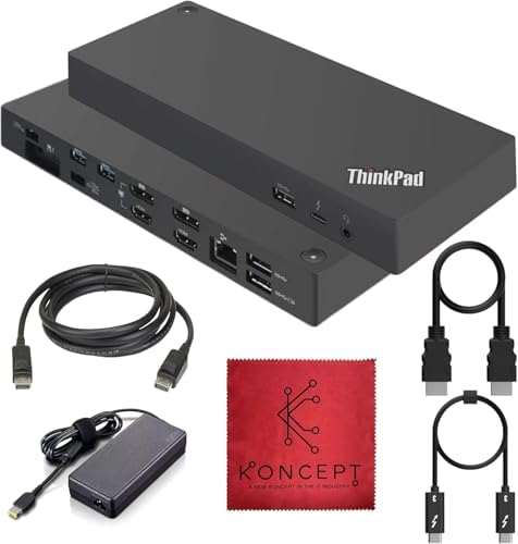 Amazon.com: Lenovo 40AN0135US Thunderbolt 3 Dock Gen 2 Dual UHD 4K ...