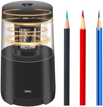 Amazon.com : deli Electric Pencil Sharpener, Alloy Steel Helical Blade ...
