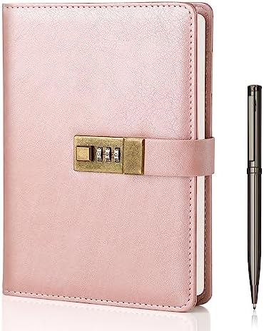 WEMATE Diary with Lock, A5 Journal with Lock 240 Pages, Locking Journal ...