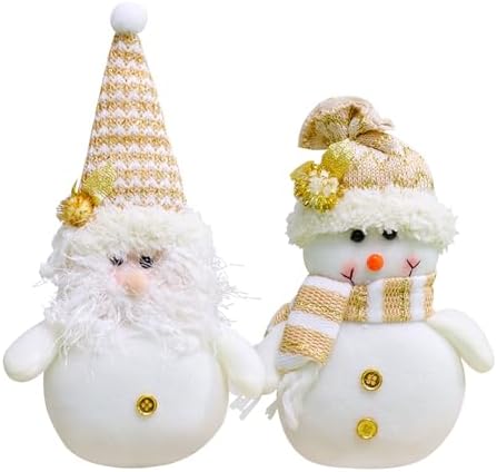 2PCS White Snowman Christmas Gonk Decorations, Handmade Rustic Gnomes ...