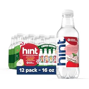 Amazon.com: Hint Water Seasonal Holiday Variety Pack, 3 Bottles Each of: Peppermint Bark, Apple ...