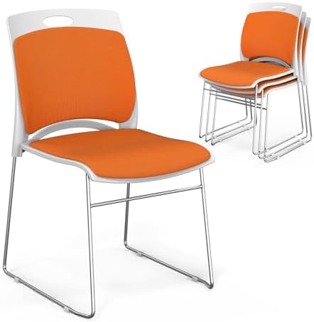Amazon.com: VINGLI Stackable Chairs Set of 4, Stacking Office Chairs ...