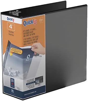 QuickFit View Binder, 3-Ring Binder for School or Office, D Ring, White ...