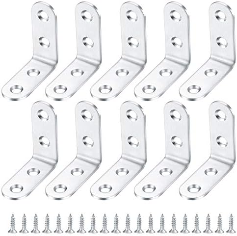 Teenitor 16 Pcs Corner Bracket - 8 Pack 40x40mm + 8 Pack 20x20mm 90 Degree Right Angle Brackets ...