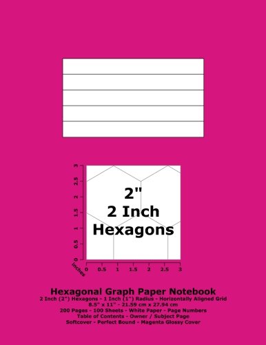 Hexagonal Graph Paper Notebook: 2 Inch (2") Hexagons; Horizontal Grid ...